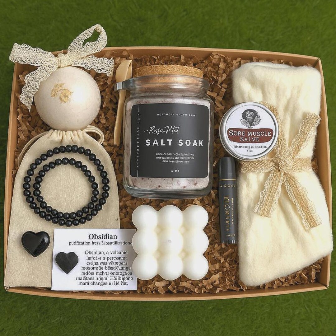 Mental Health Wellness Gift Box, Natural Sore Muscle Relief Self Care ...