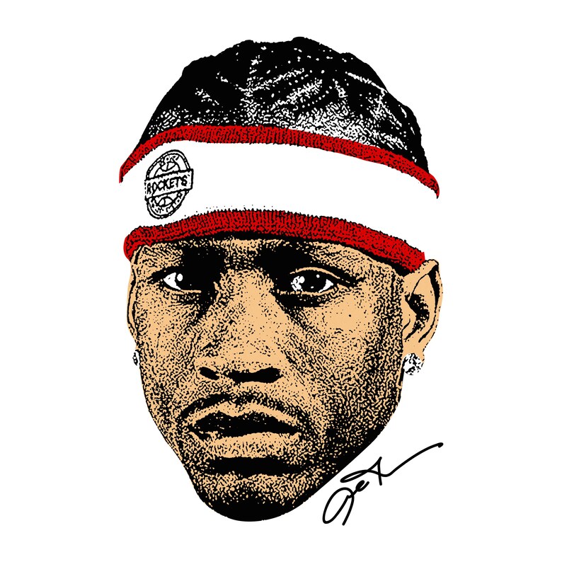 Vintage Allen Iverson Tshirt Allen Iverson Png Svg Dtf Dtg Tshirt ...