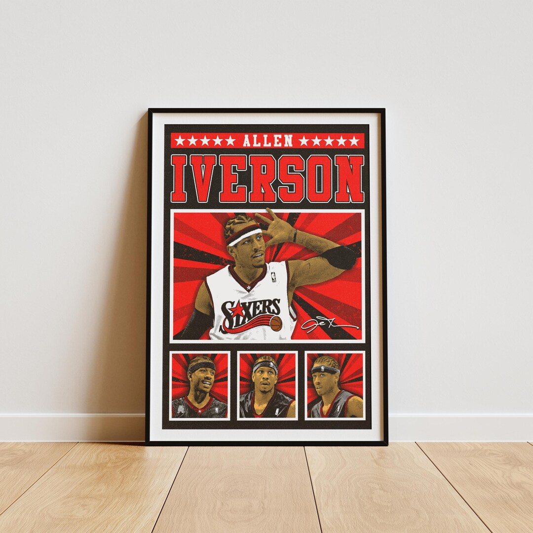Allen Iverson Wall Art Poster Philadelphia 76ers Sixers Poster NBA ...