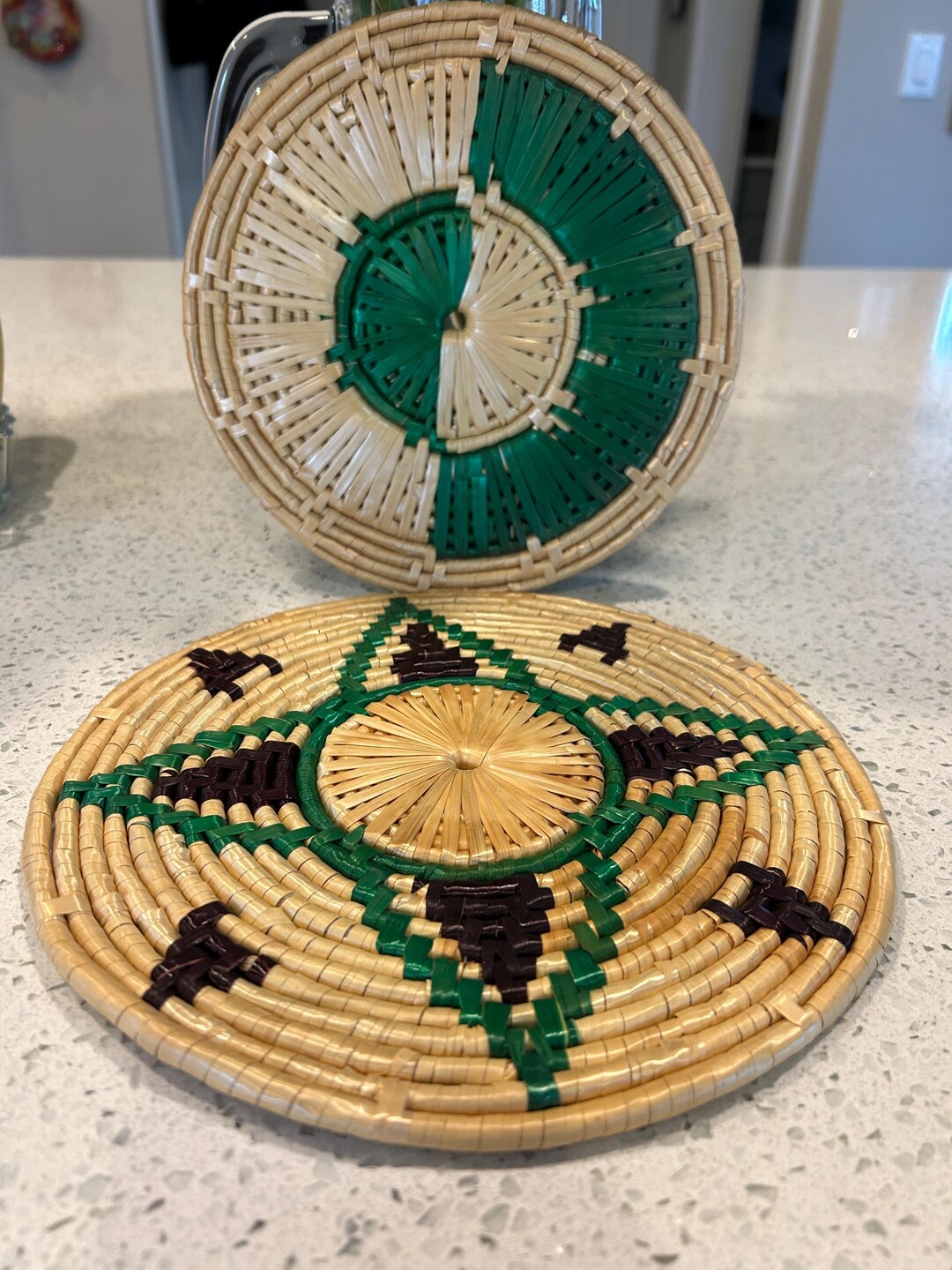 Vintage Coil Straw Trivet (set of 2) - Etsy