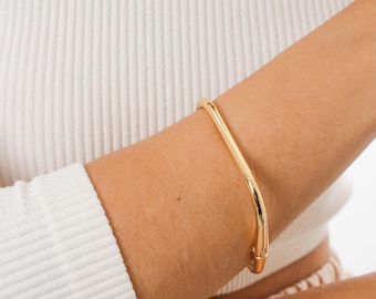 Square Bangle Bracelet in Gold Plated - Etsy
