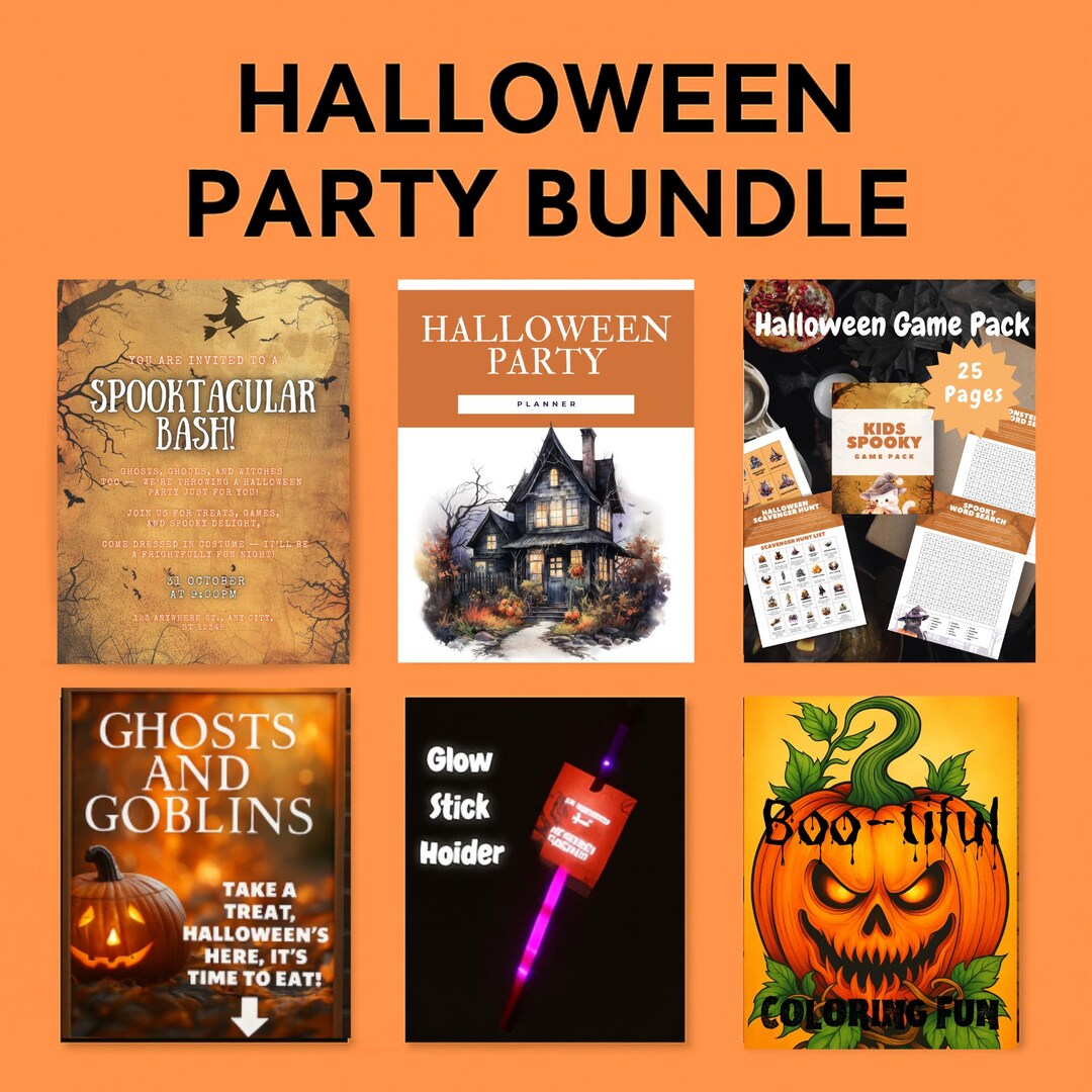 Printable Halloween Games Pack – Halloween Party Bundle for Kids ...