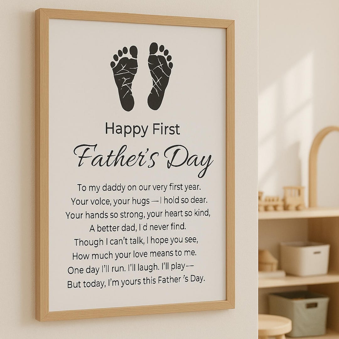 First Fathersday Gift From Baby, Printable Wallart Poem, Keepsake for ...