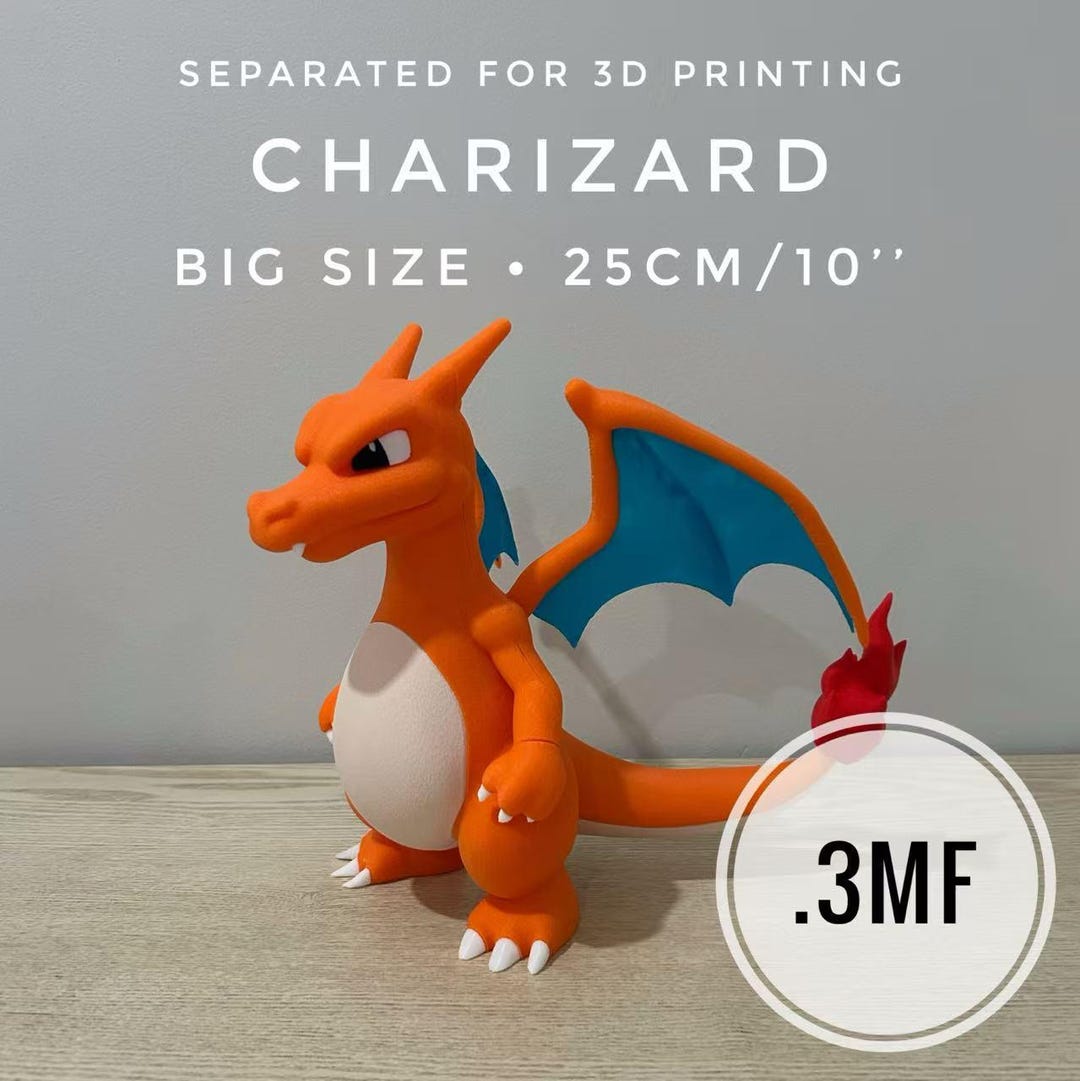 Charizard 3D Printable .3mf File – Separated in Parts for Easy Printing ...