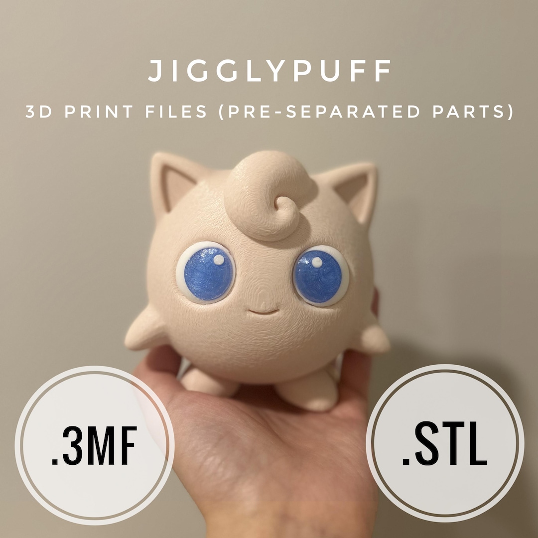 Jigglypuff 3D Printable 3mf + STL Files (pre-separated Parts, No AMS ...
