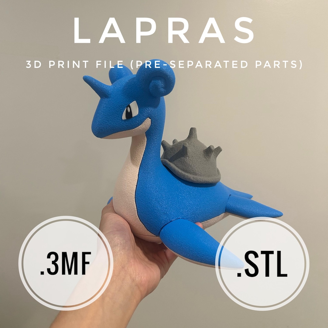Lapras 3D Printable 3mf + STL Files (pre-separated Parts, No AMS Needed ...