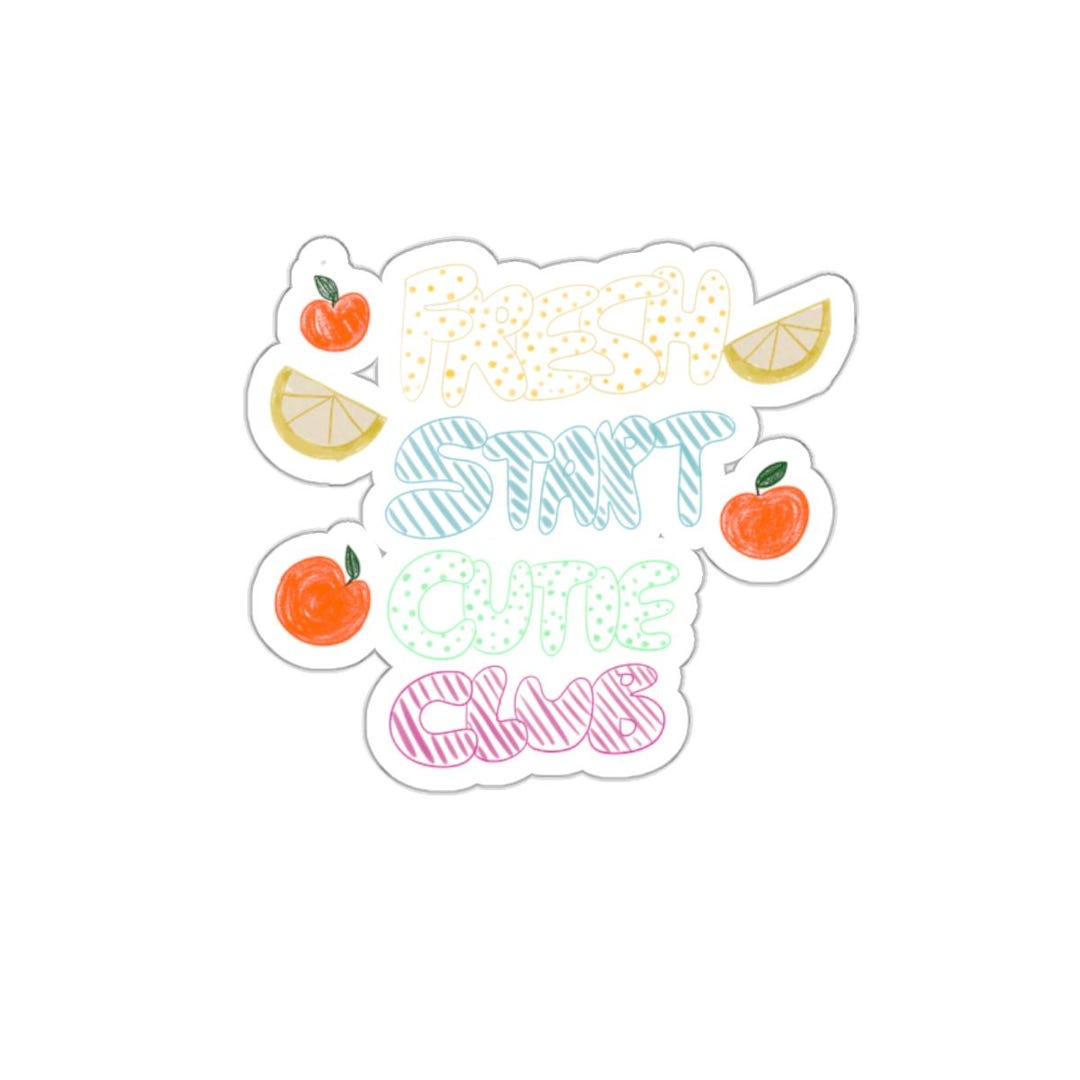 Fresh Start Cute Days Sticker | Die-cut Sticker, Pastel Fruit Design - Etsy