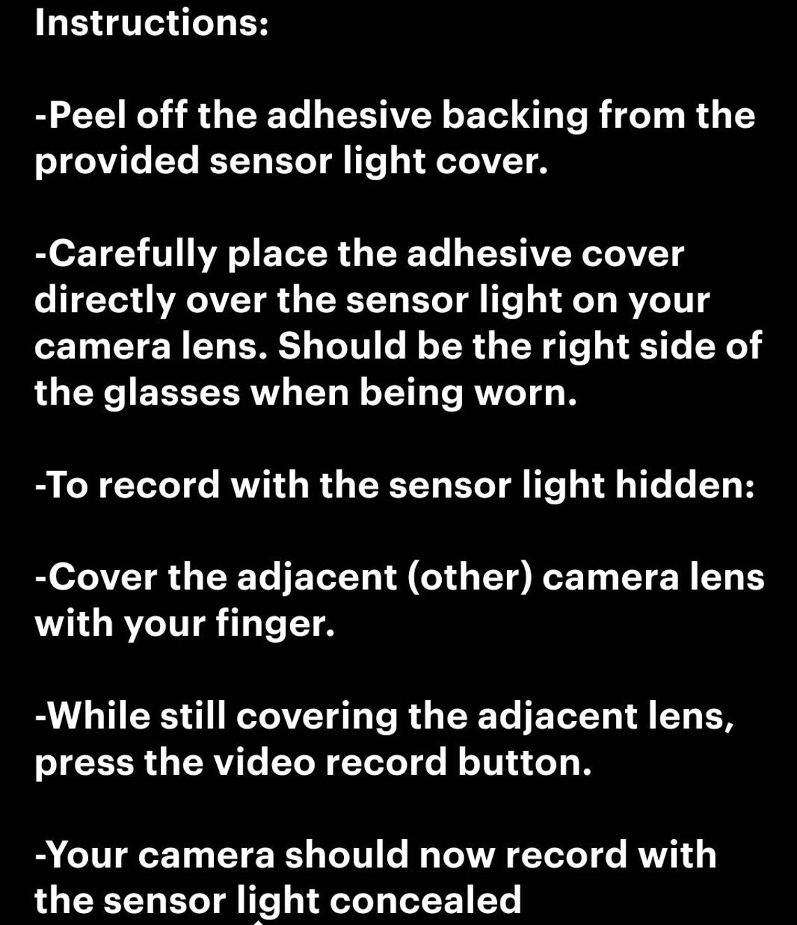 Ray Ban and Oakley Meta Glasses LED Light Cover: Record Without the LED ...