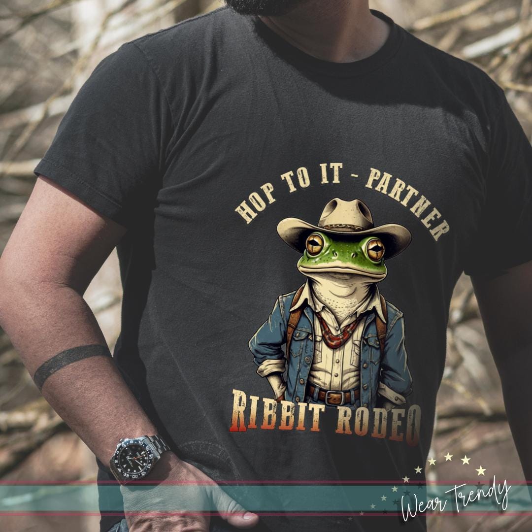 Hop to It Partner Ribbit Rodeo, Funny Frog, Howdy Easter Tee, Vintage ...