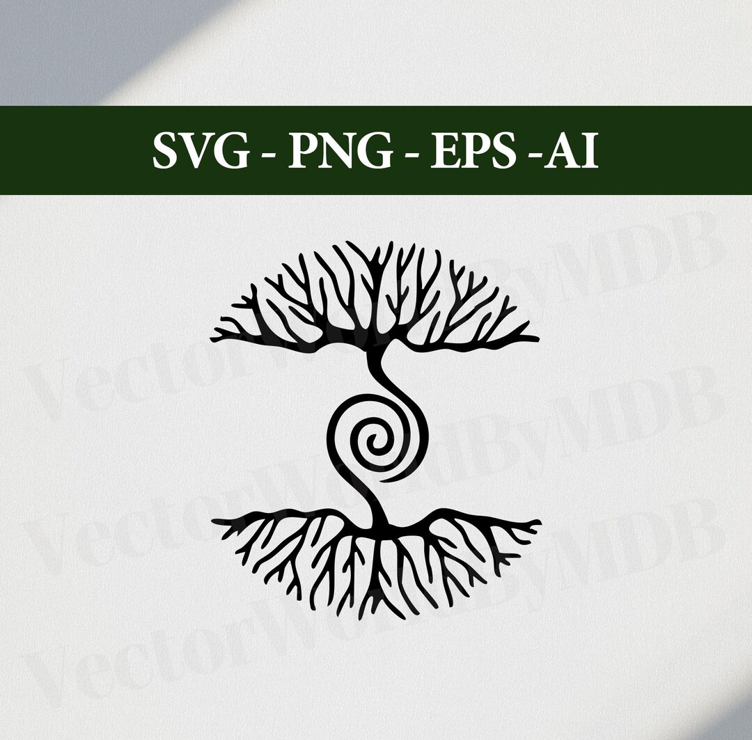 Tree of Life SVG, Spiritual Life Tree Symbol, Celtic Tree Tattoo Vector ...