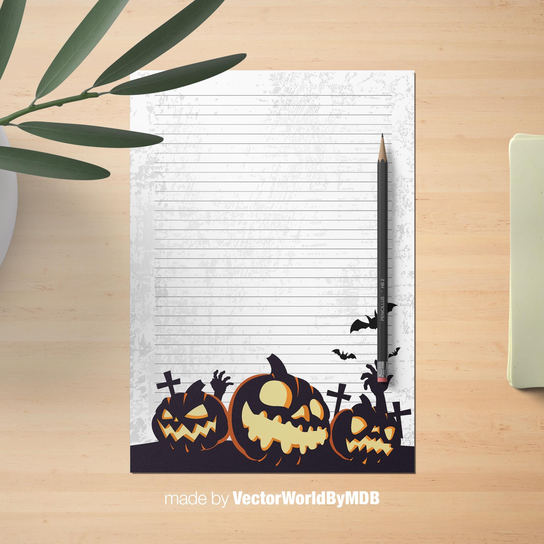 Halloween Printable Stationery: Lined/unlined Paper, A4, Letter Paper ...