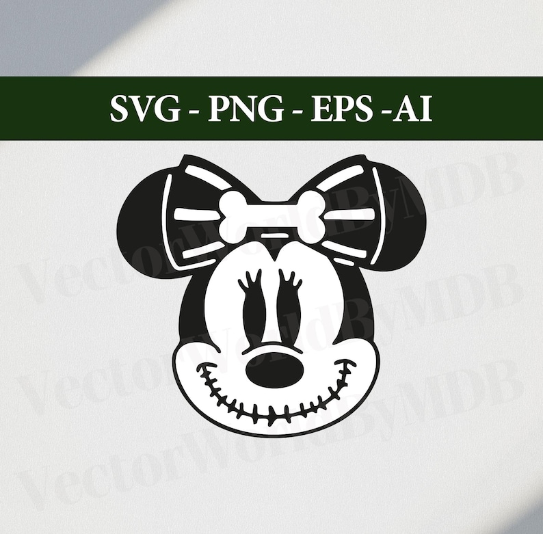 Halloween Cartoon Vector Clipart: Minnie, Horror, Scary (digital ...