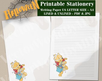 Cartoon Teddy Printable Stationery: Lined/unlined Paper, A4 Size Letter ...