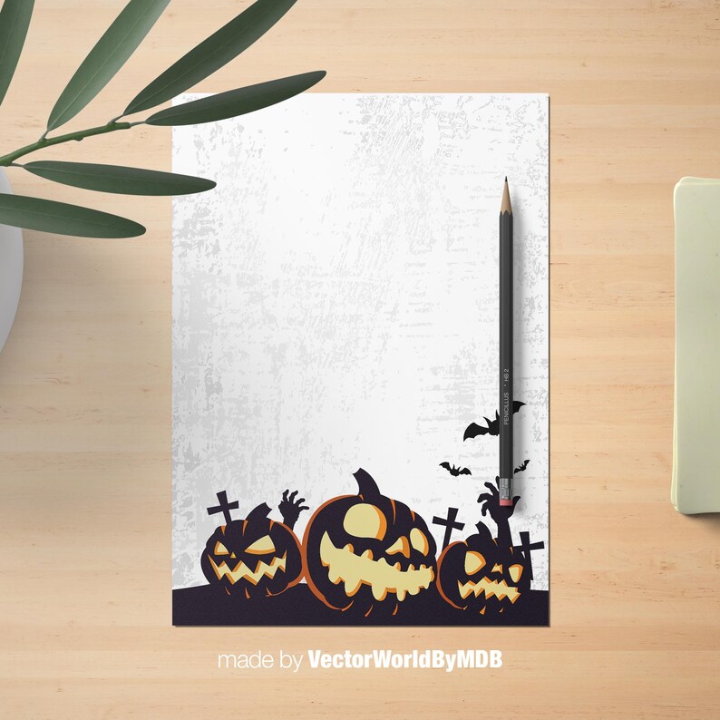 Printable Halloween Stationery, Digital Download PDF, JPG, Halloween ...