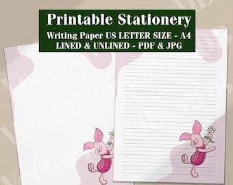 Cartoon Donkey Printable Stationery: Lined/unlined Paper, A4 Size ...