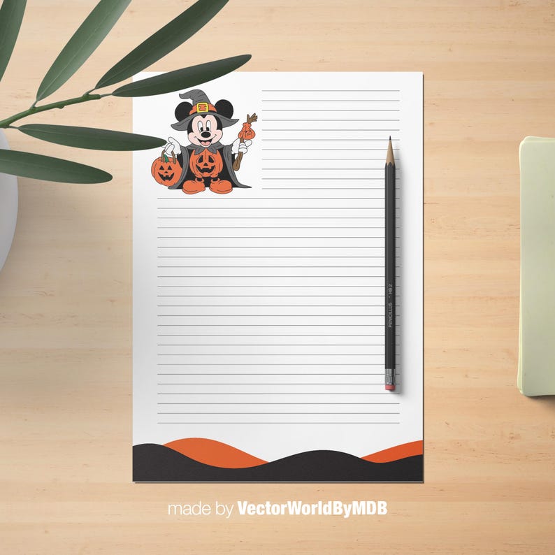 Halloween Cartoon Printable Stationery: Lined/unlined Paper, A4 Size ...