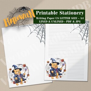 Printable Halloween Stationery, Digital Download PDF, JPG, Halloween ...