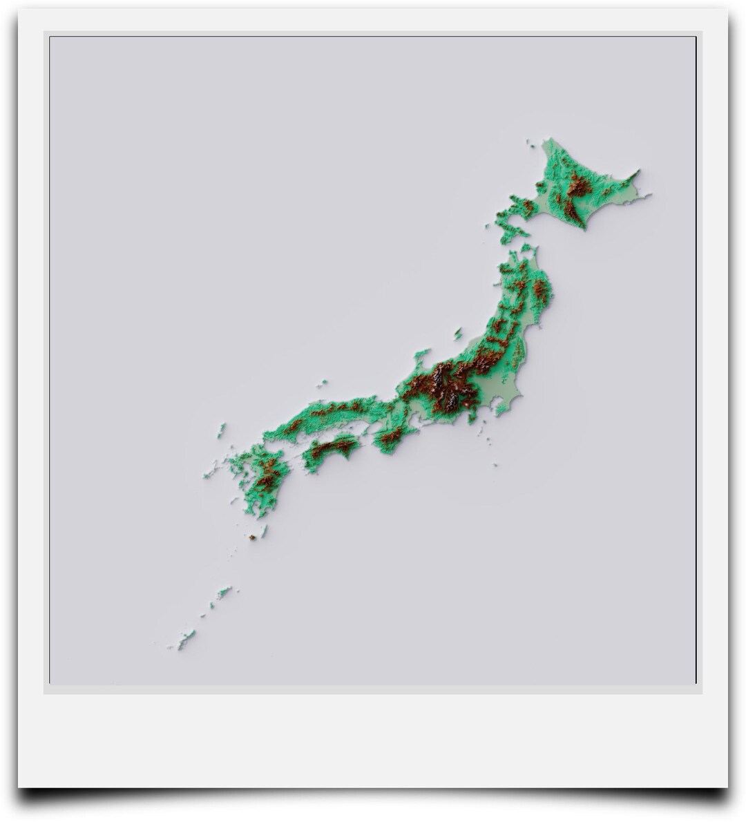 Japan Shaded Releif Map - 3D Topographic Map - Etsy