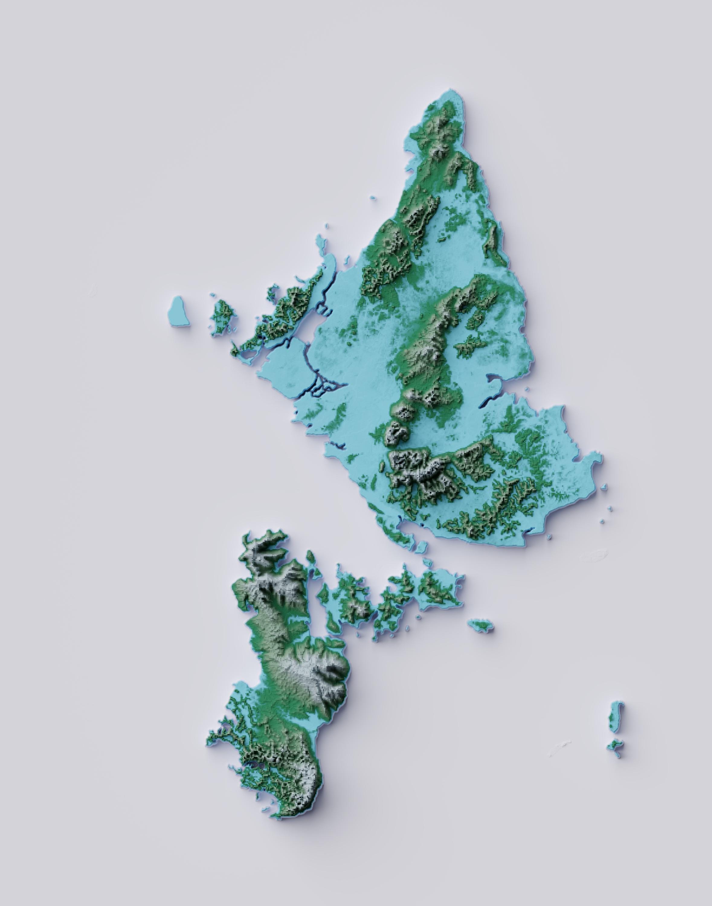 Siargao Island Shaded Releif Map - 3D Topographic Map - Etsy