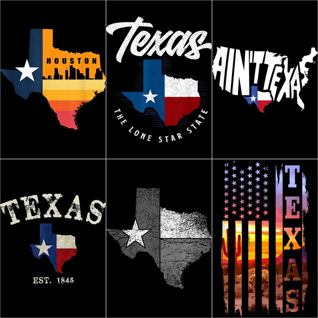 6 Texas Png Bundle, Western Texas State Cut Files, Deep in Heart Texas ...