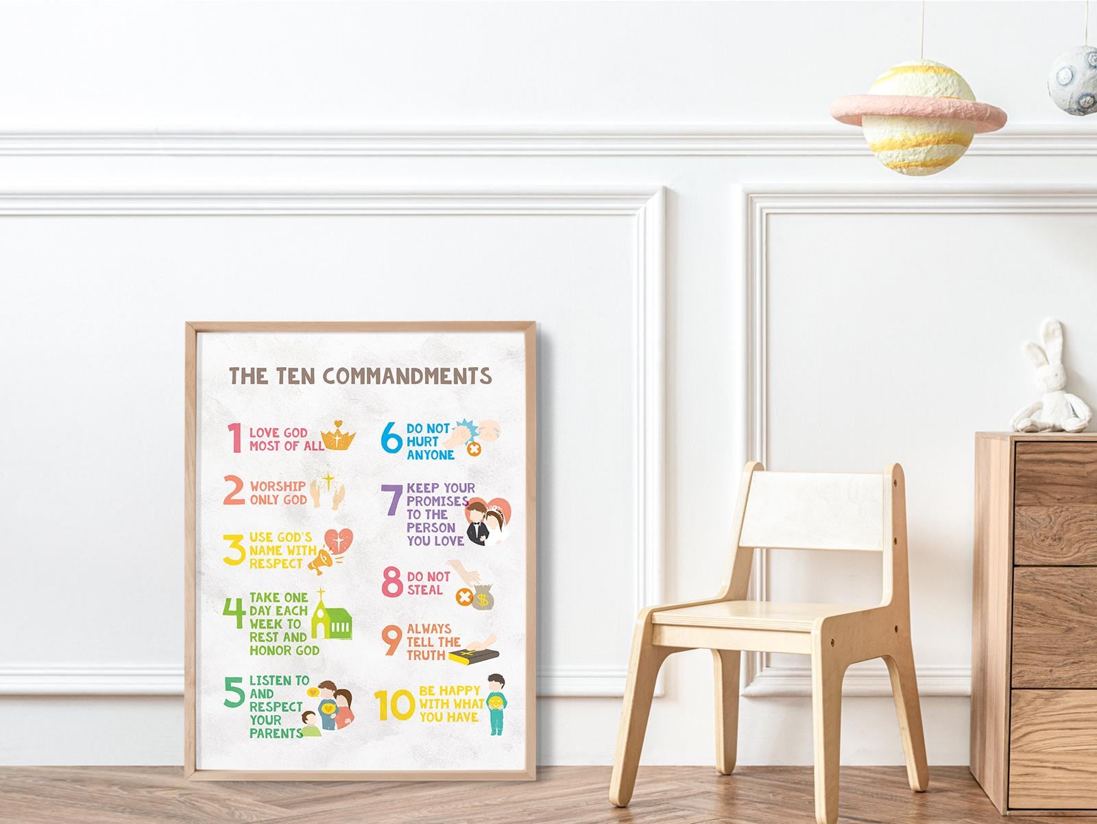 Ten Commandments Poster: Christian Homeschool Decor, Christian ...