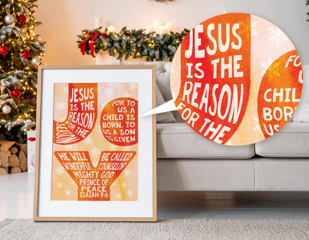 Joy, Jesus is the Reason: Snowy Christmas Wall Art Poster - Etsy