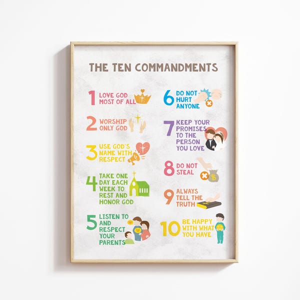 Ten Commandments Poster - Etsy
