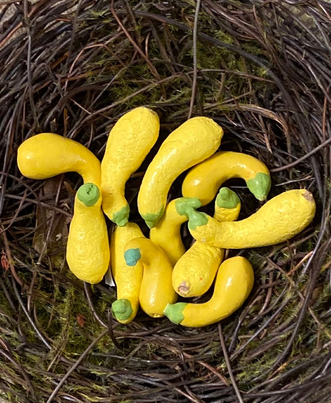 Hand Sculpted, Hand Painted Polymer Clay Miniature Crookneck Squash Set ...