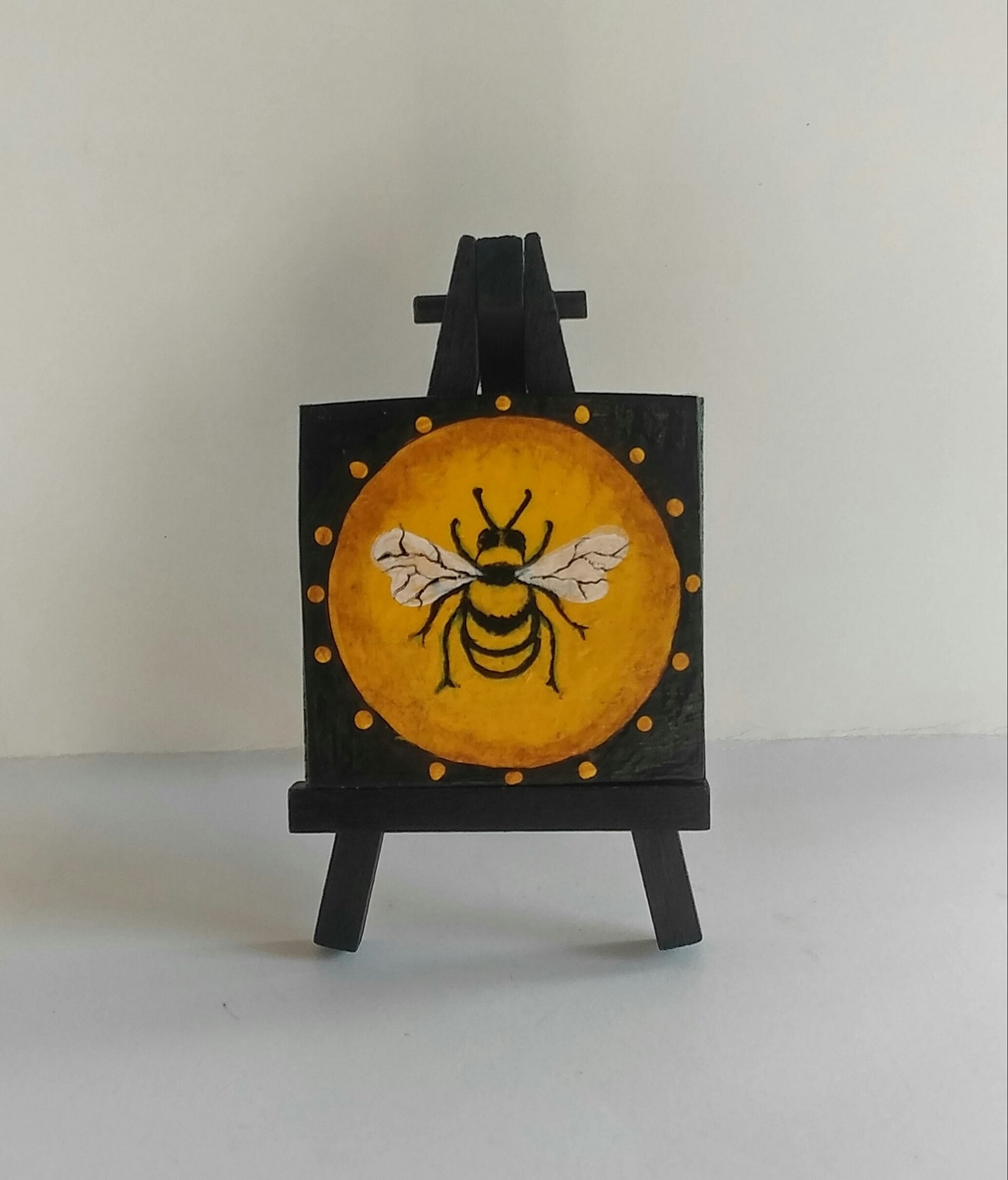 Hand Sculpted, Hand Painted Polymer Clay Bee Mini Tile With Easel - Etsy