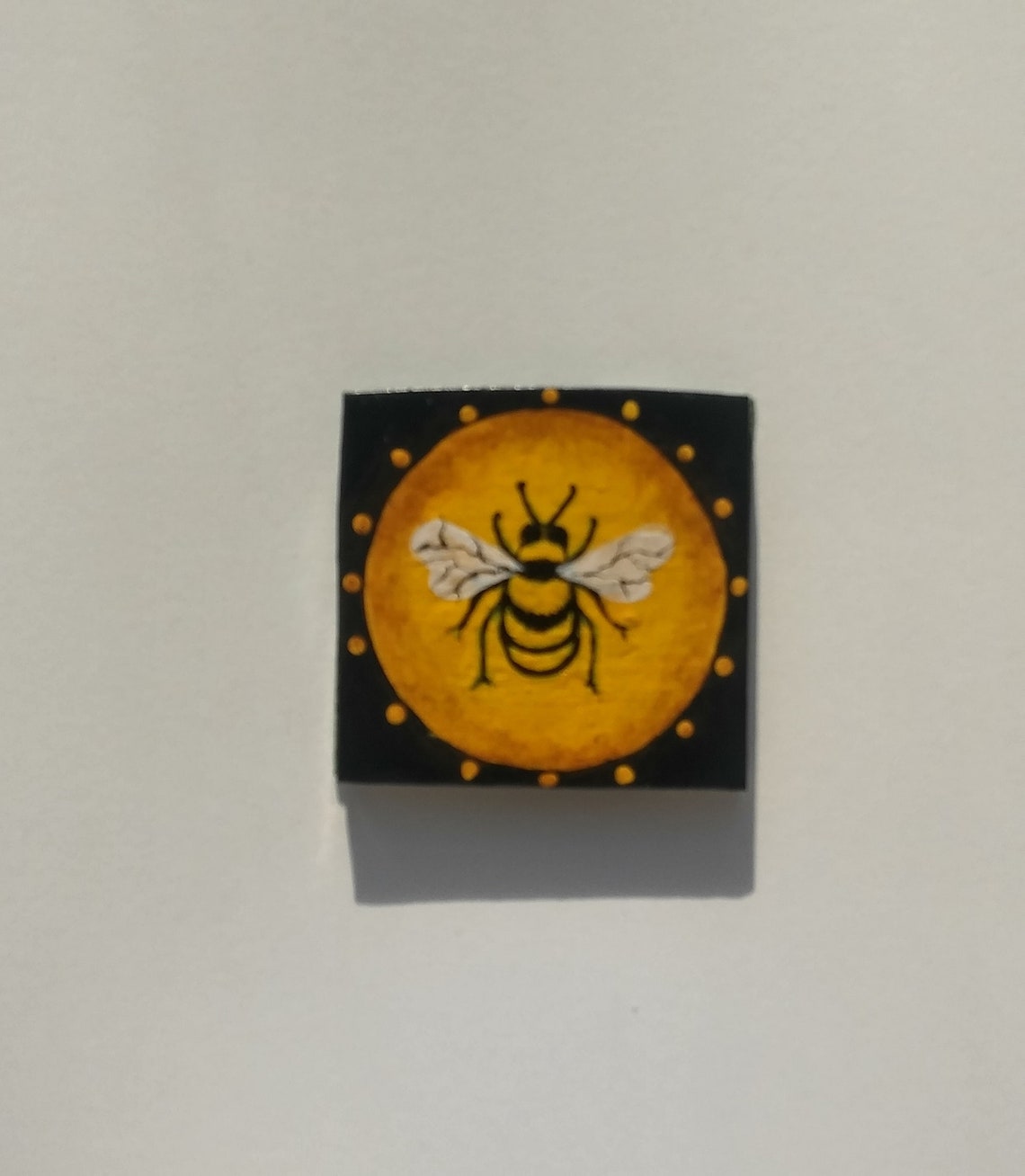 Hand Sculpted, Hand Painted Polymer Clay Bee Mini Tile With Easel - Etsy