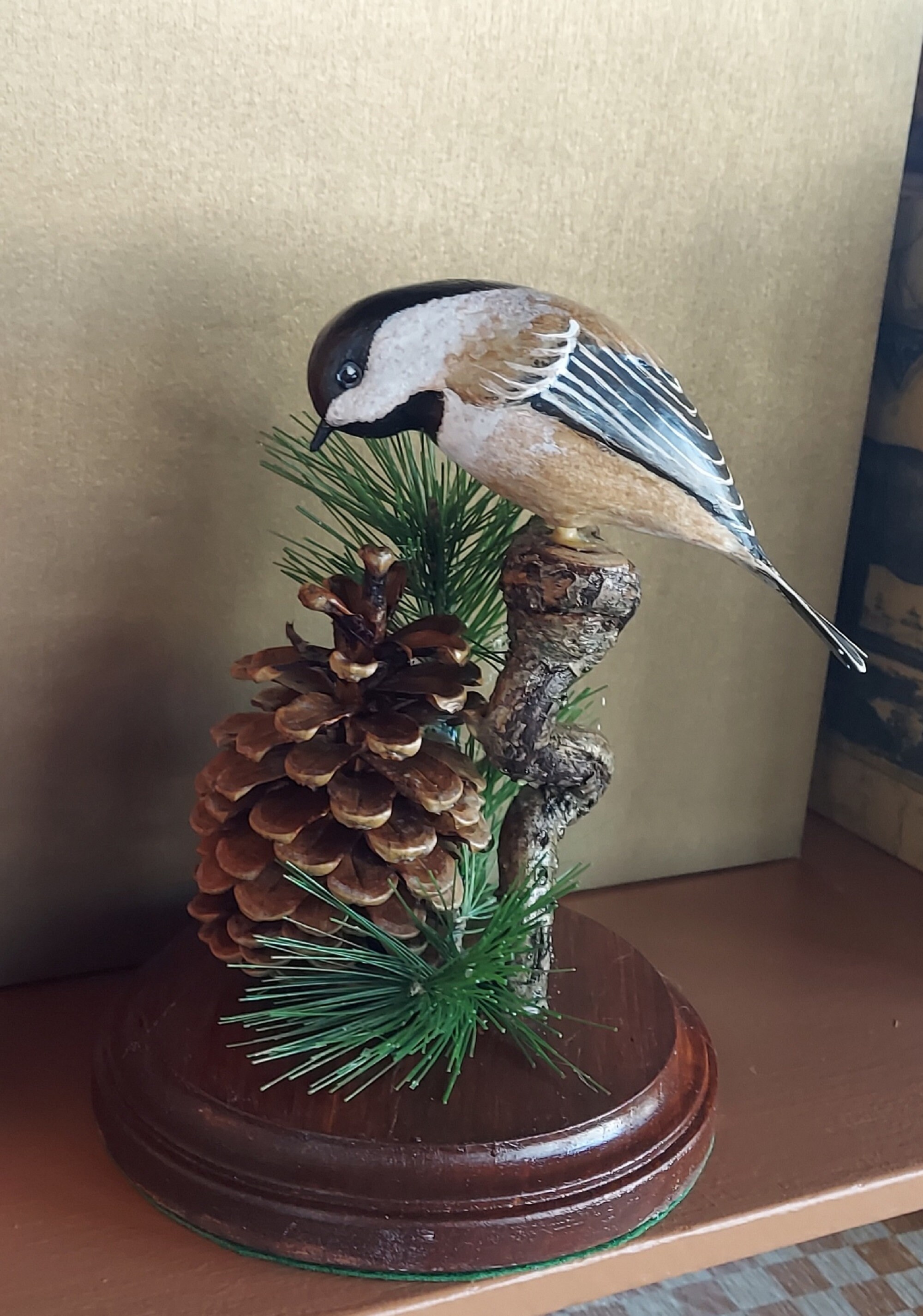 Hand Sculpted Polymer Clay Black Capped Chickadee Life Size - Etsy