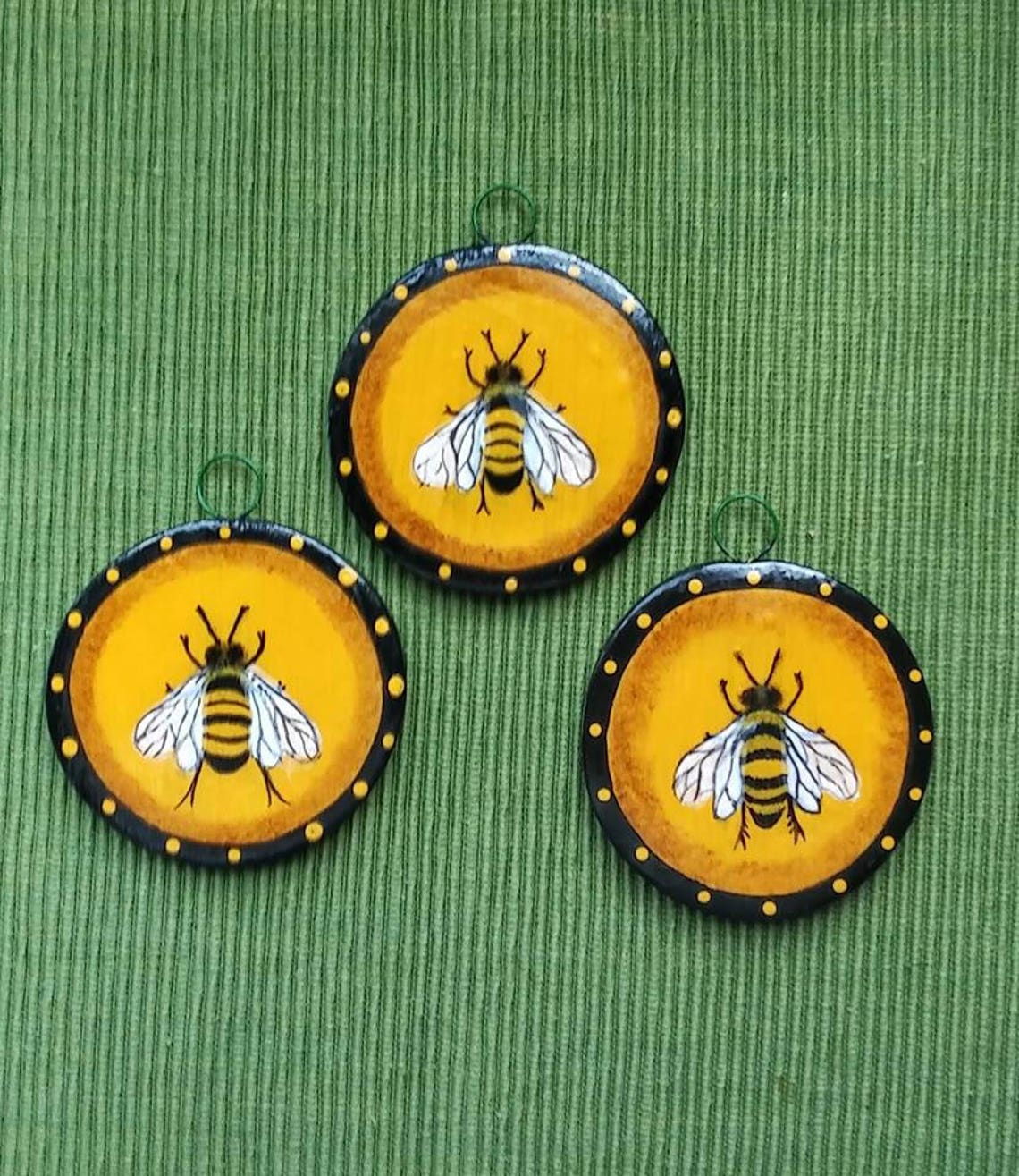 Hand Sculpted Hand Painted Polymer Clay ONE 3 Bee - Etsy