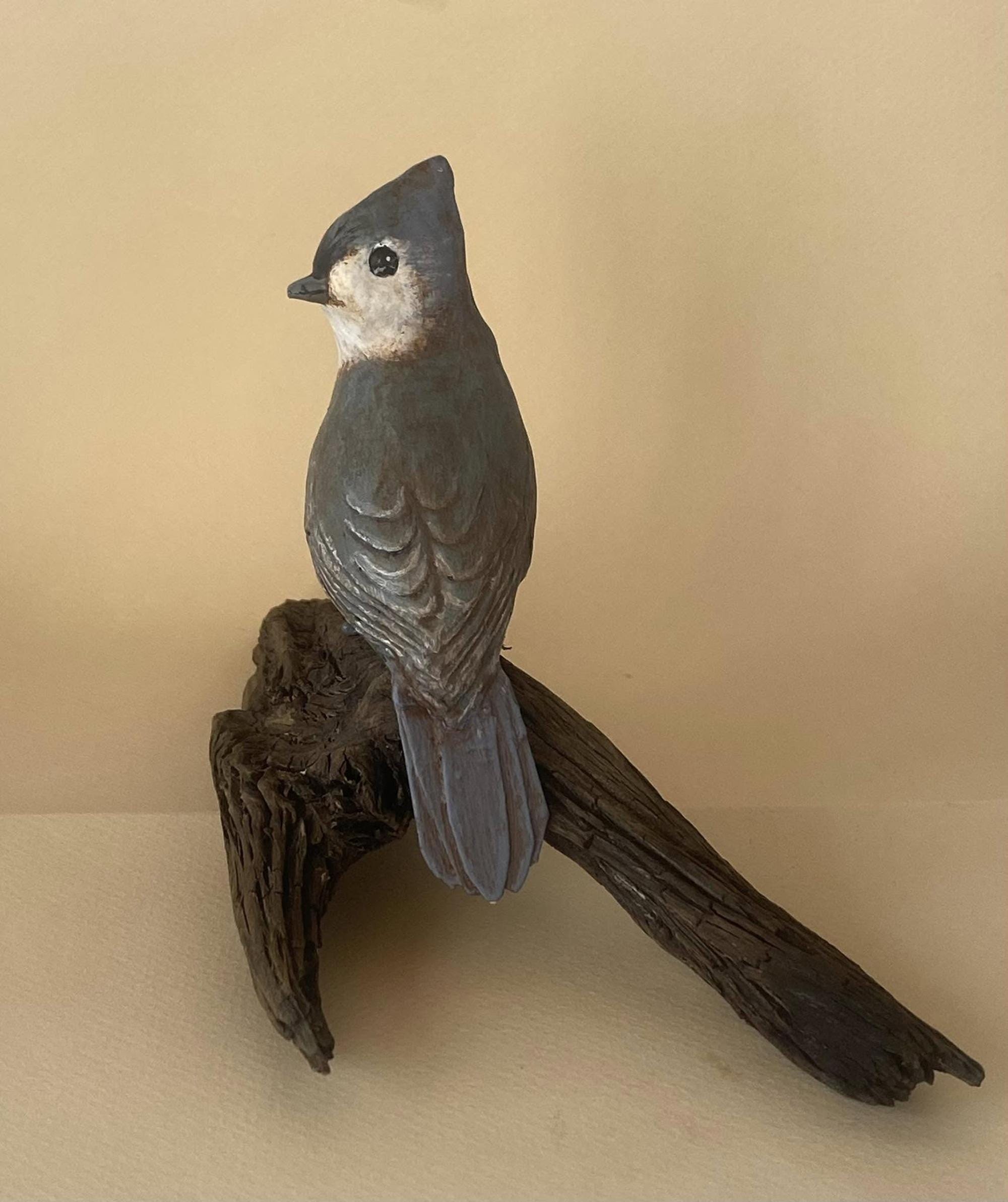 Tufted Titmouse Hand Sculpted Life Size Polymer Clay Table Mount ...
