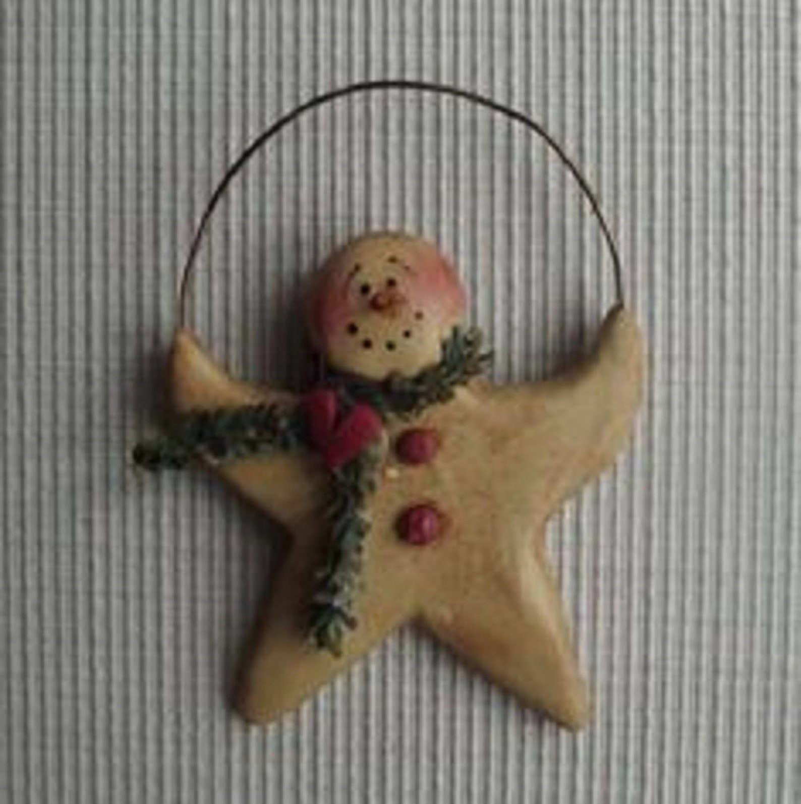 Country Primitive Star Shaped Snowman Ornament With Heart or Star ...