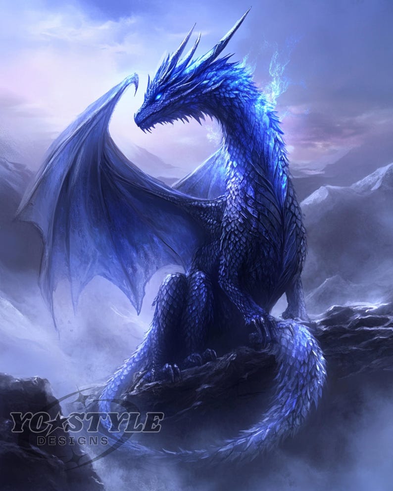 10 High Quality Legendary Blue Dragon Digital Prints | Digital Print ...