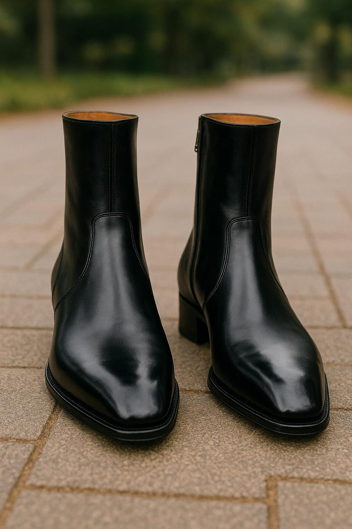 Handmade Genuine Leather Chelsea Boots Classic Ankle Dress Boots - Etsy