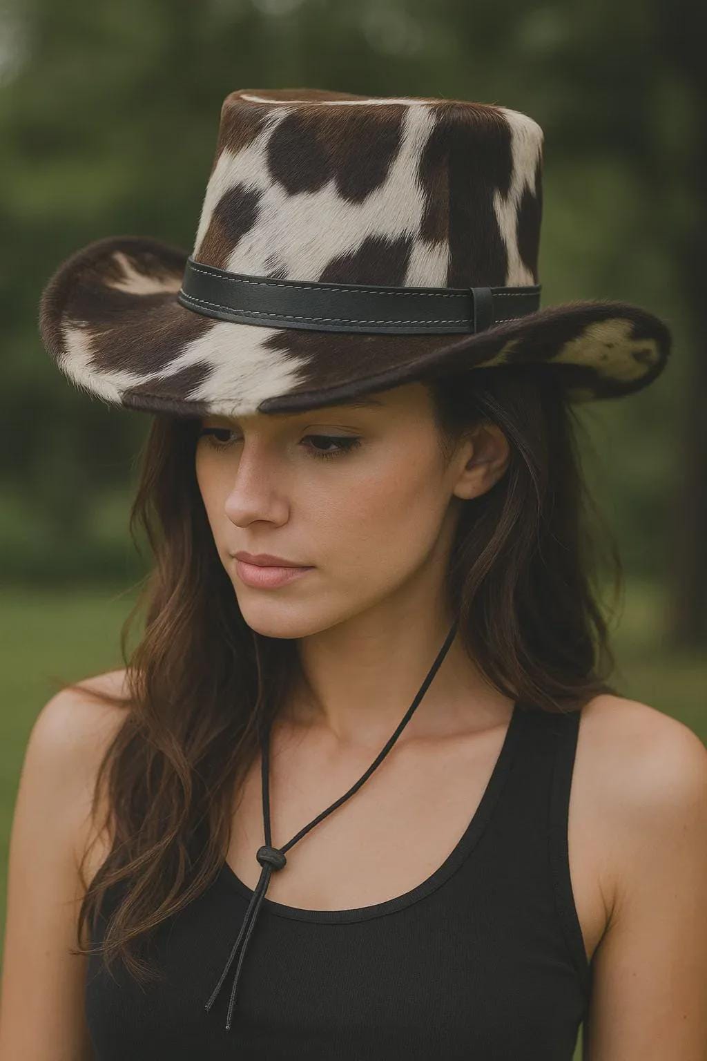 Handmade Cowhide Leather Cowboy Top Hat Western Steampunk Rodeo Style ...