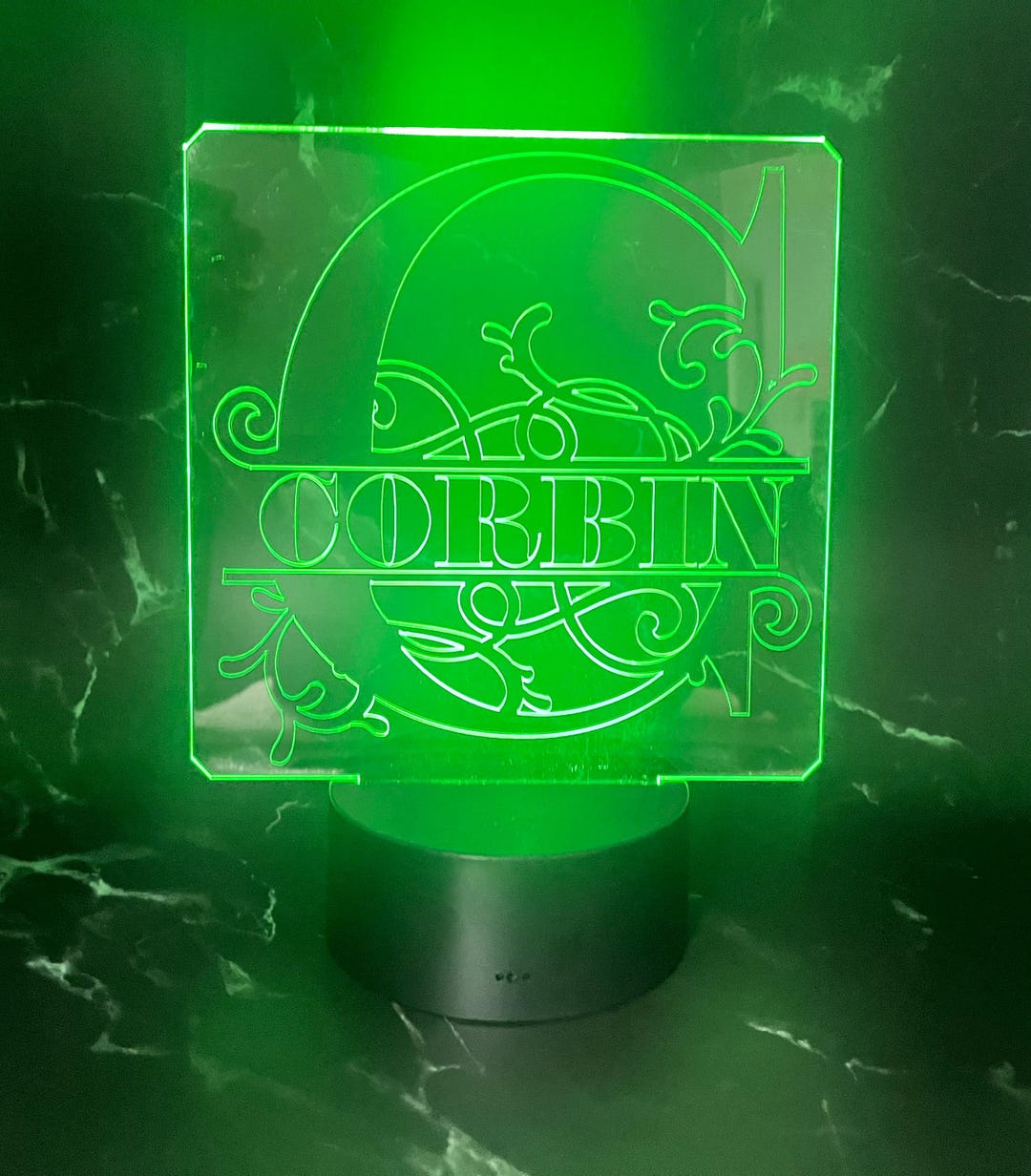 Custom Monogram LED Lamp - Etsy
