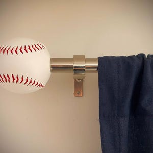 Baseball Curtain Rod Finials | Baseball Room Decor | Sports Decor for ...