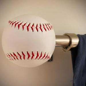 Baseball Nursery Curtain Rod Finials | Real Baseball Decor for Baby ...