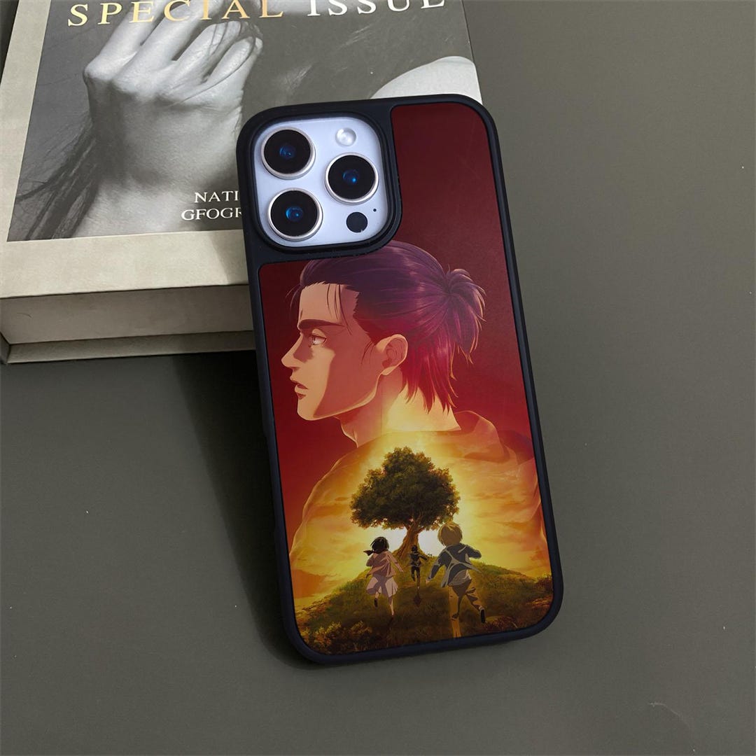 AOT Japanese Anime Sleek Matte Black Phone Case for iPhone 11 12 13 14 ...
