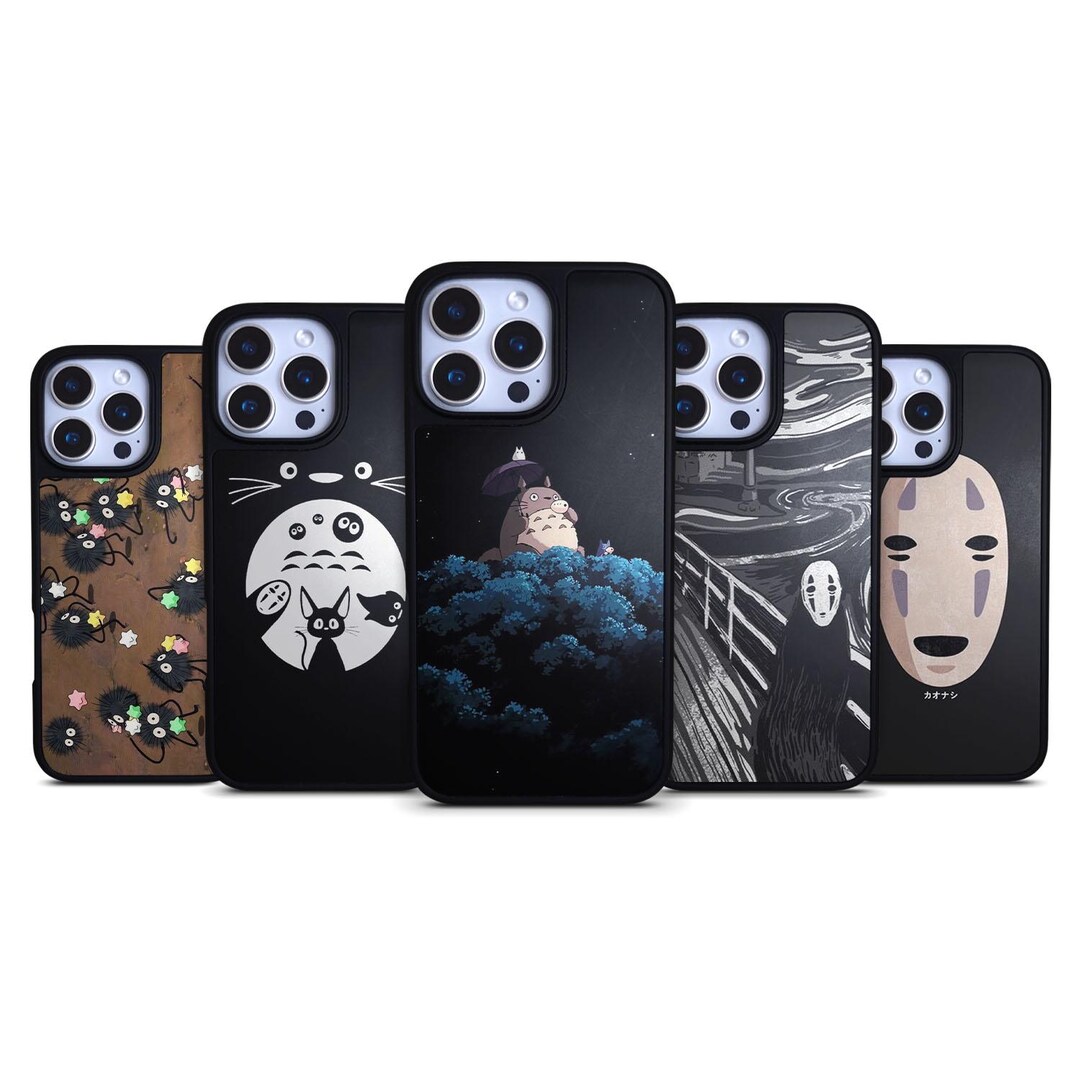 Japanese Movie Manga Sleek Matte Black Phone Case for iPhone 11 12 13 ...
