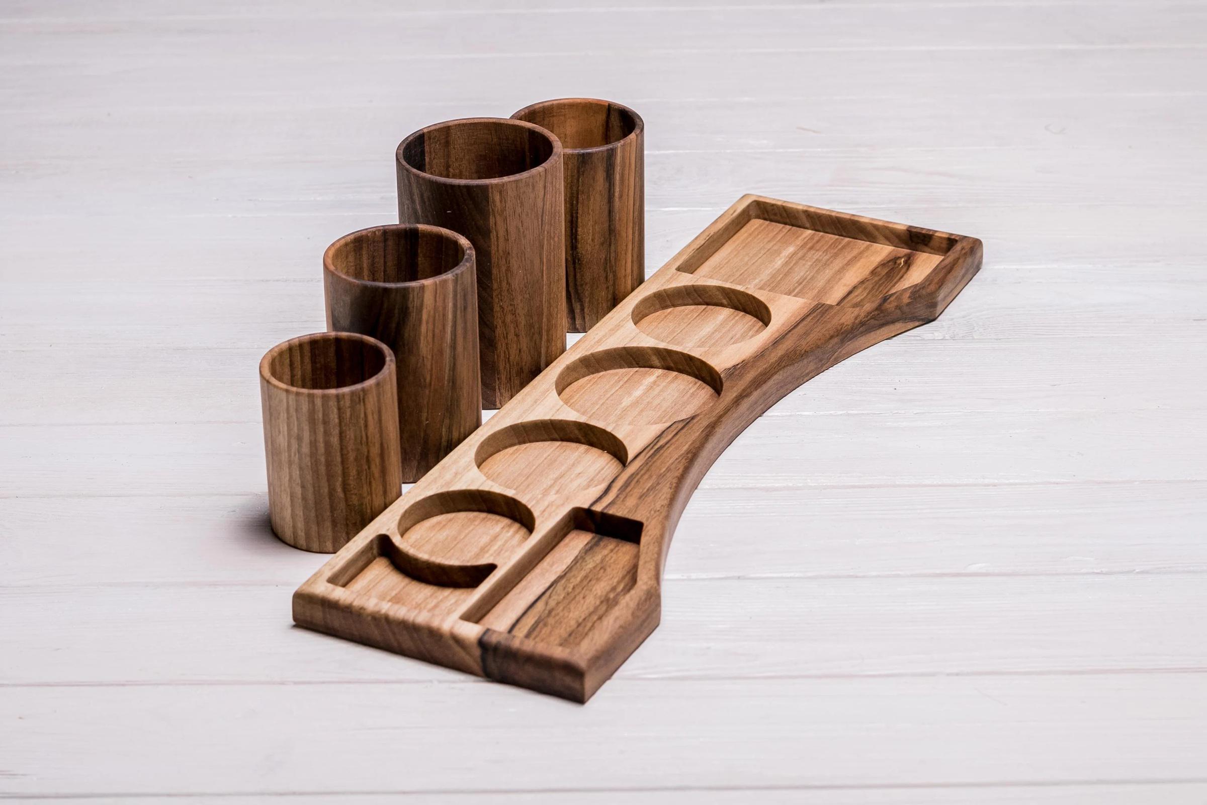 Premium Walnut Desk Organizer, Desktop Office Organizer for Stationery ...
