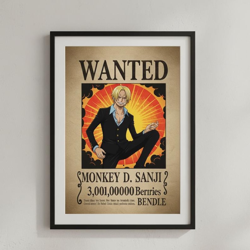 One Piece Wanted Poster Bundle | Luffy, Zoro, Sanji Anime Wall Art ...