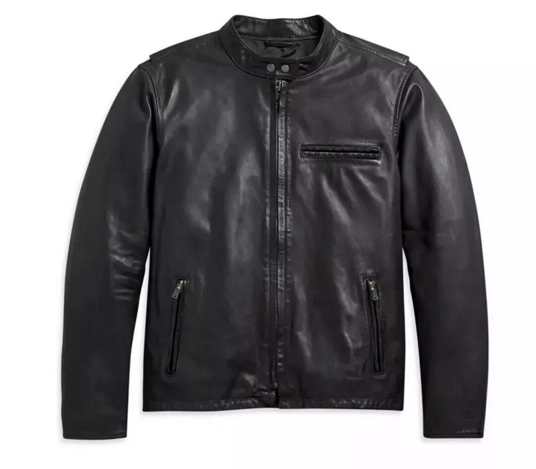Harley-davidson Men’s Brand Café Racer Genuine Leather Jacket 97001 ...