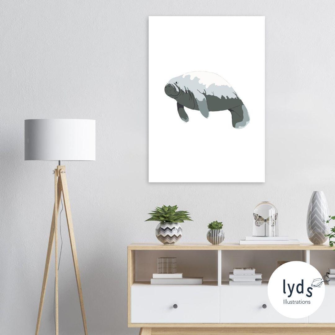 Dugong - Classic Matte Paper Poster - Ocean Sea Diving Modern ...