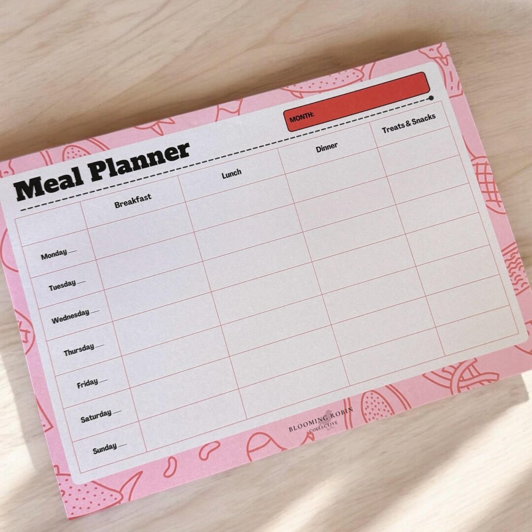 Weekly Meal Planner Pad | A4 Meal Planner | Dinner Planner | Food ...
