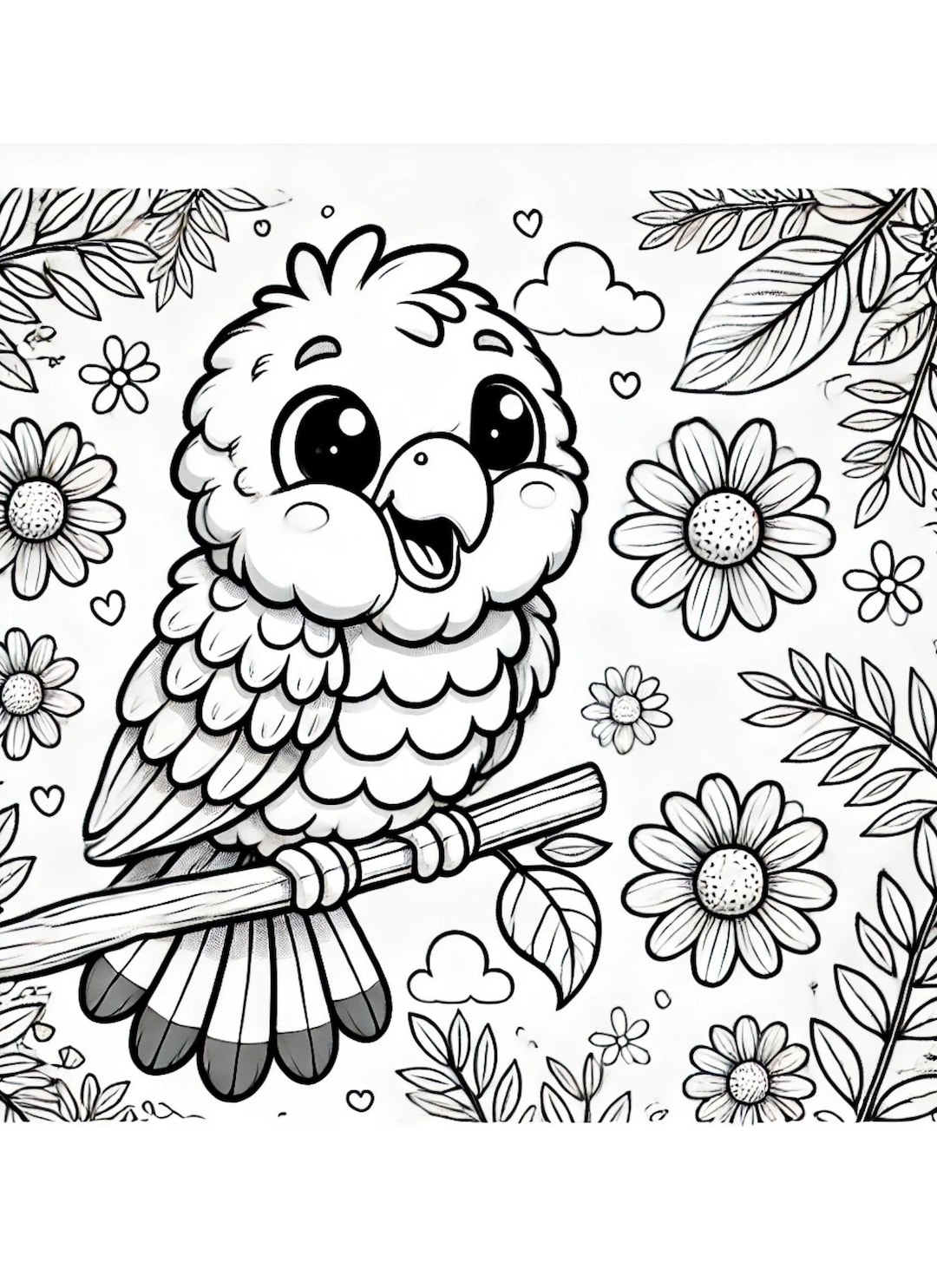Cute Birds Coloring Pages, Printable Bird Coloring Book (PDF) - Etsy
