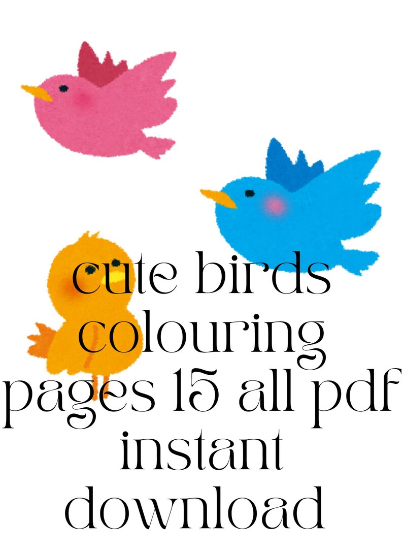 Birds Coloring Book, Printable Pages (PDF Download - Etsy