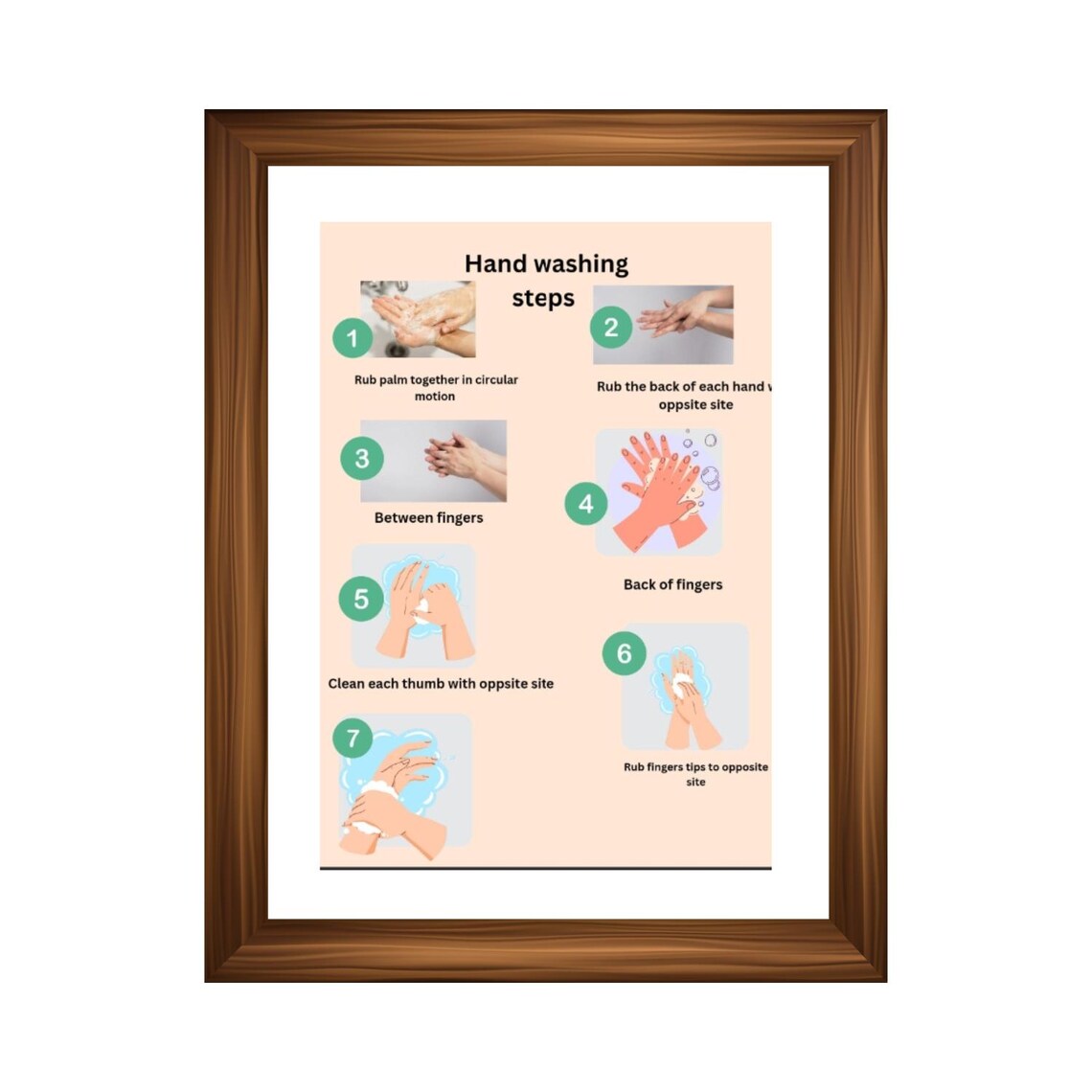 Hand Washing Steps Hand Washing Steps Poster Digital Product Instant ...